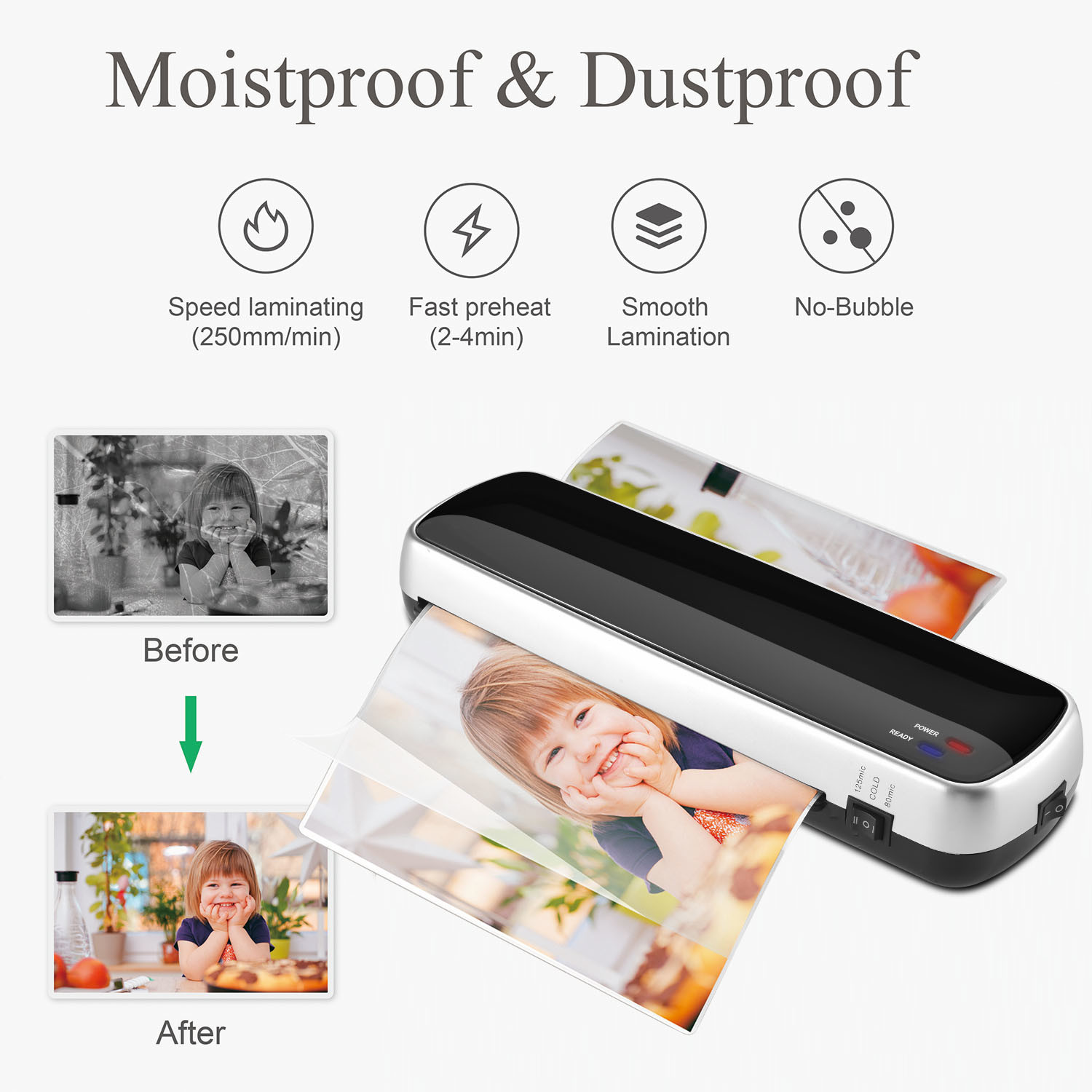 AC220V/50HZ Office Laminator Machine With Temperature Adjustable